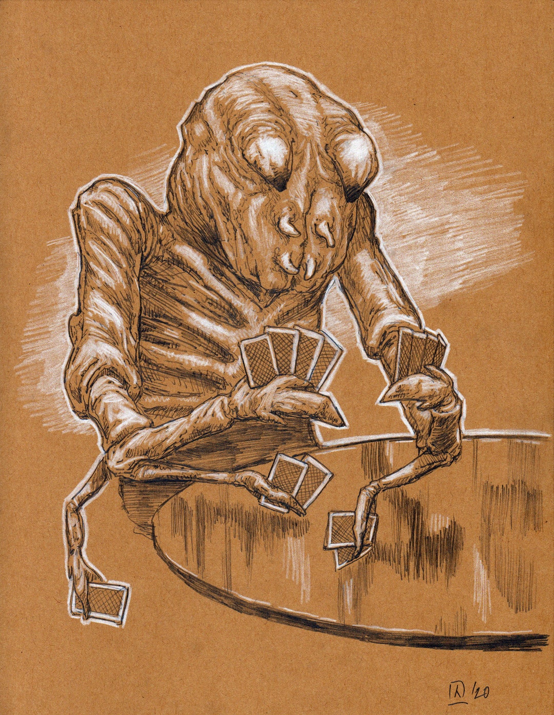 Pencil Original: the Cardsharp - Etsy