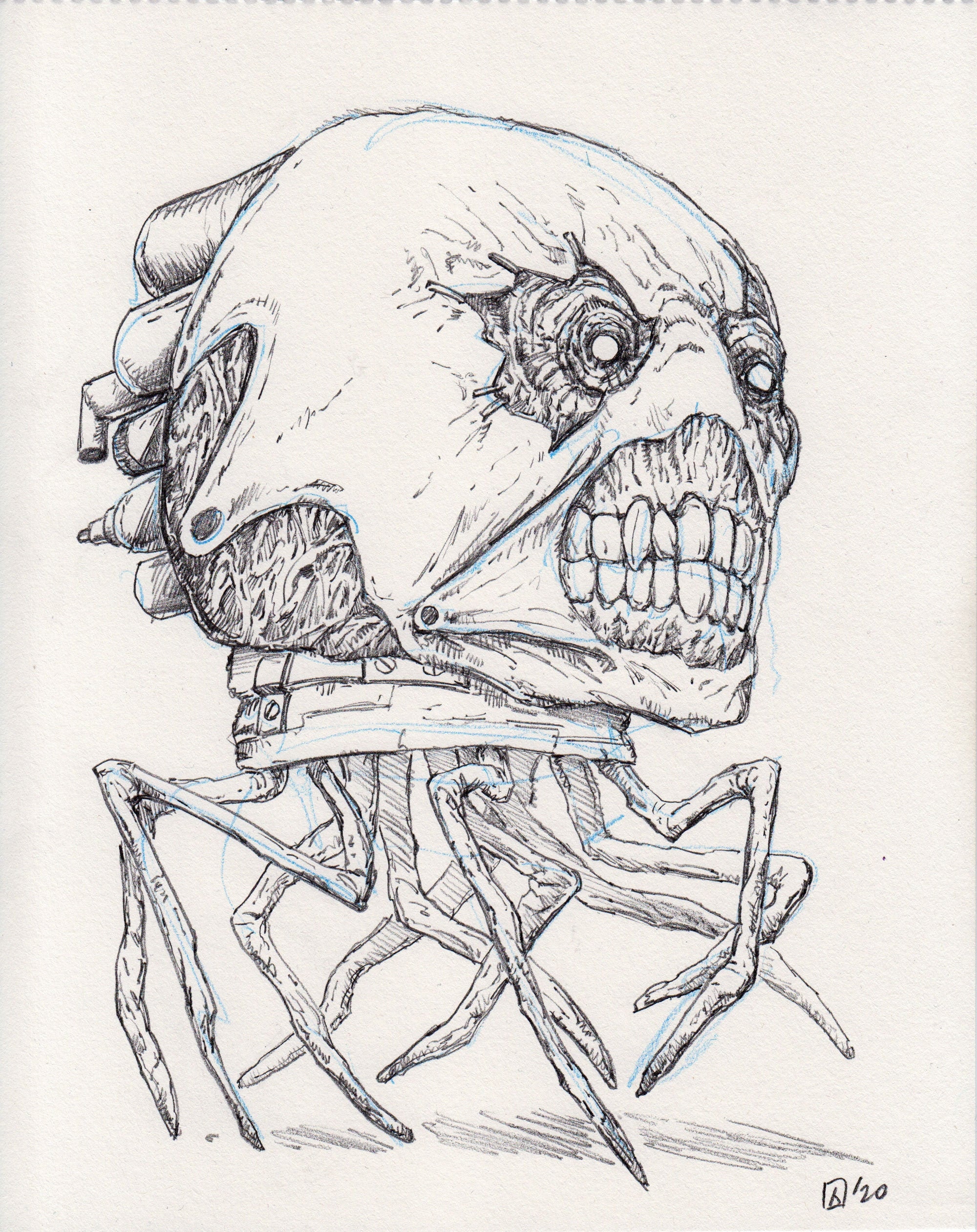 Pencil Original: Horror Head - Etsy