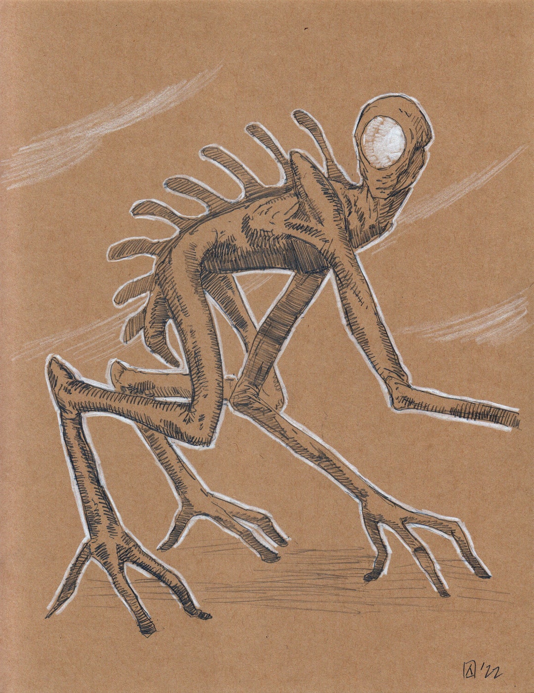 Pencil Original: Nightmare Creature - Etsy