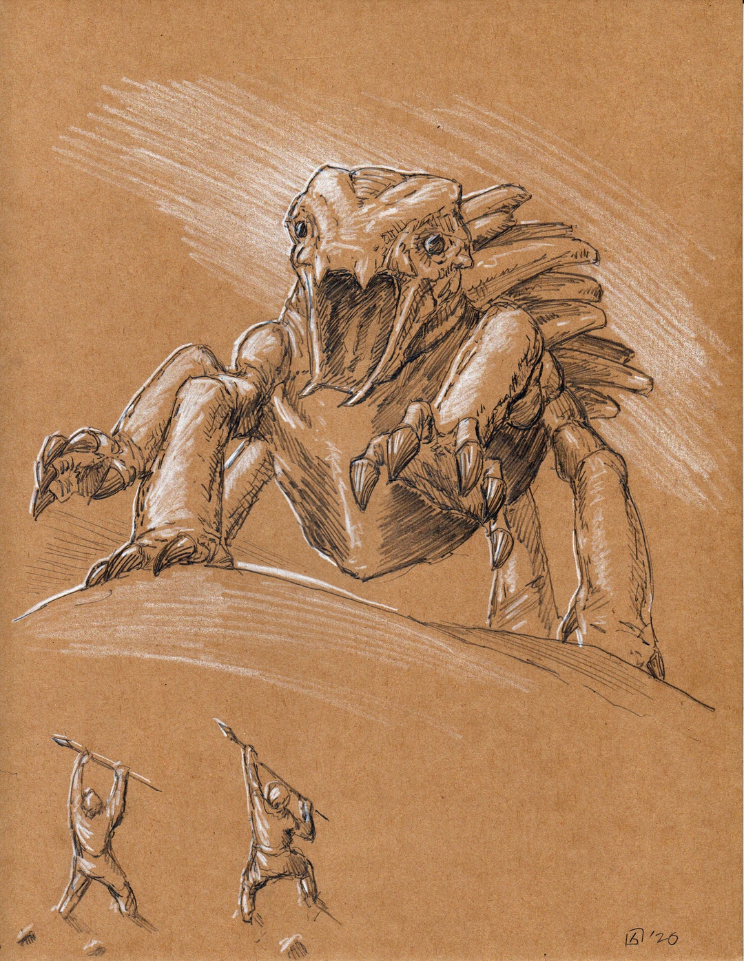 Pencil Original: Desert Behemoth - Etsy