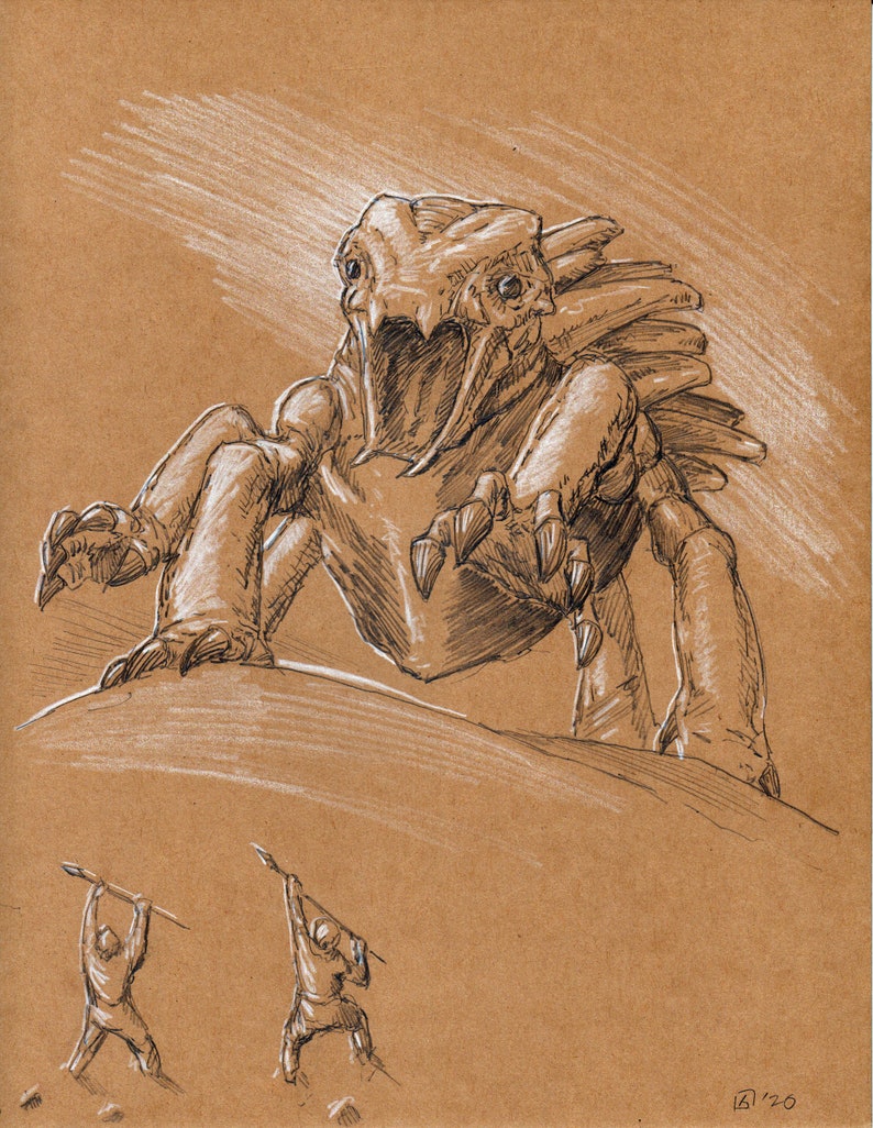 Pencil Original: Desert Behemoth - Etsy
