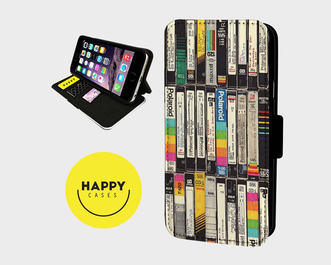 Stack of Vintage Retro VHS Tapes Flip Faux Leather Case for - Etsy