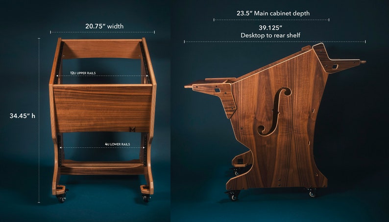 Recording Studio Audio Rack / SIDECAR the companion 16U DESK ...