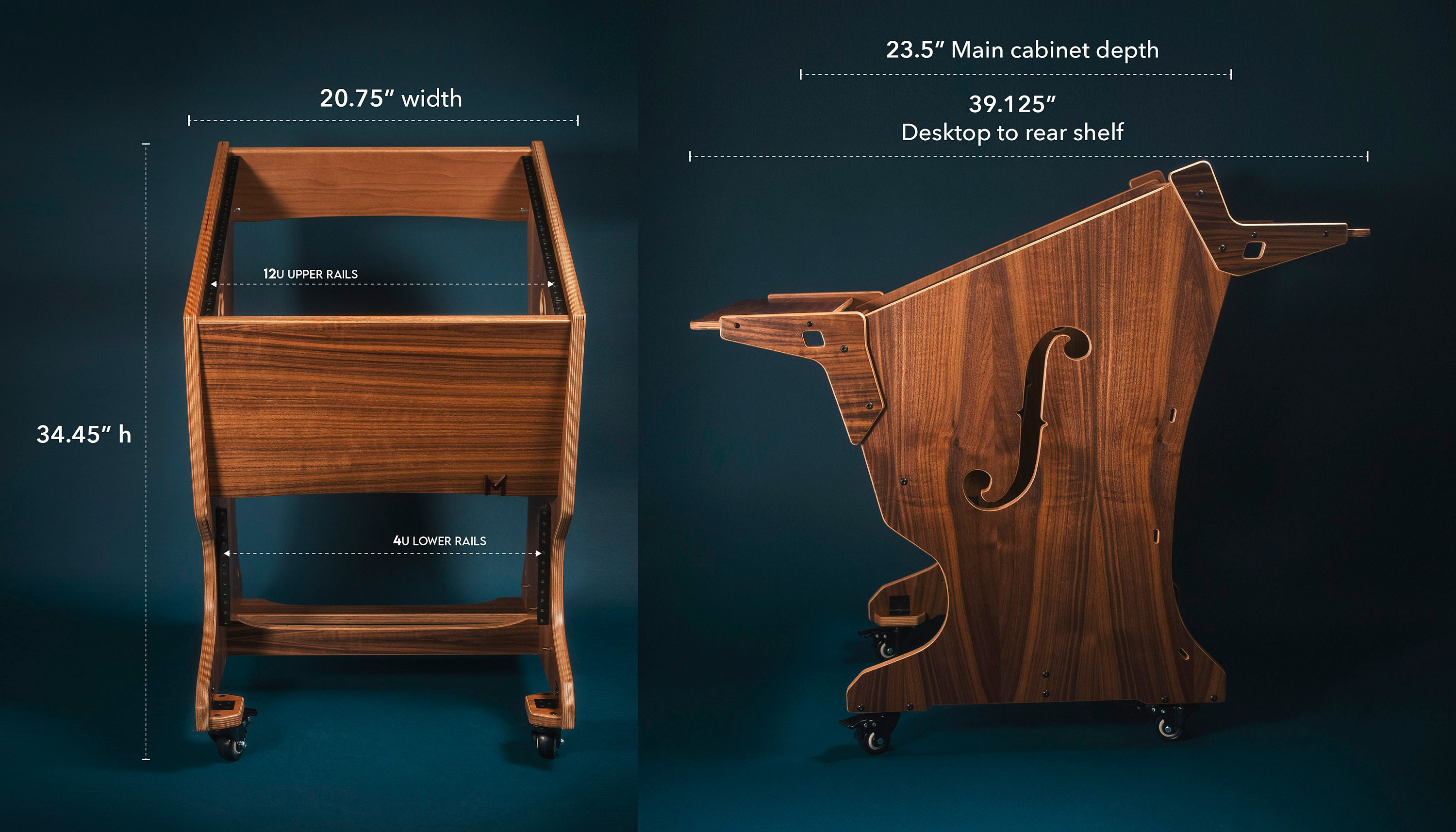 Recording Studio Audio Rack / SIDECAR the companion 16U DESK ...