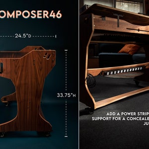 Large Mid-century Walnut Recording Studio Desk: Composer Workstation by ...