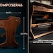 Large Mid-century Studio Desk Composer Workstation Walnut Recording ...