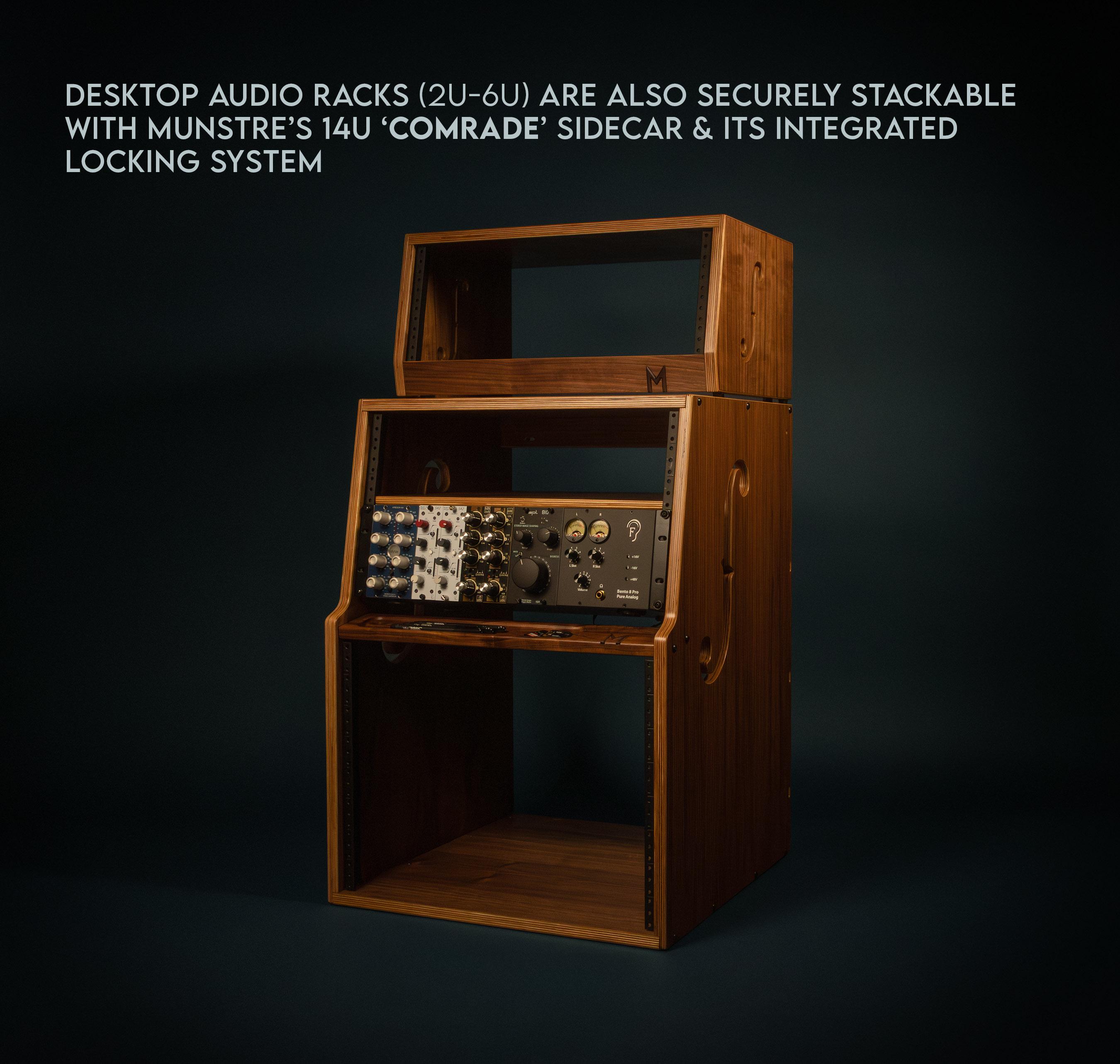Angled Desktop Audio Racks With Ventilated ƒ-holes - Recording Studio ...