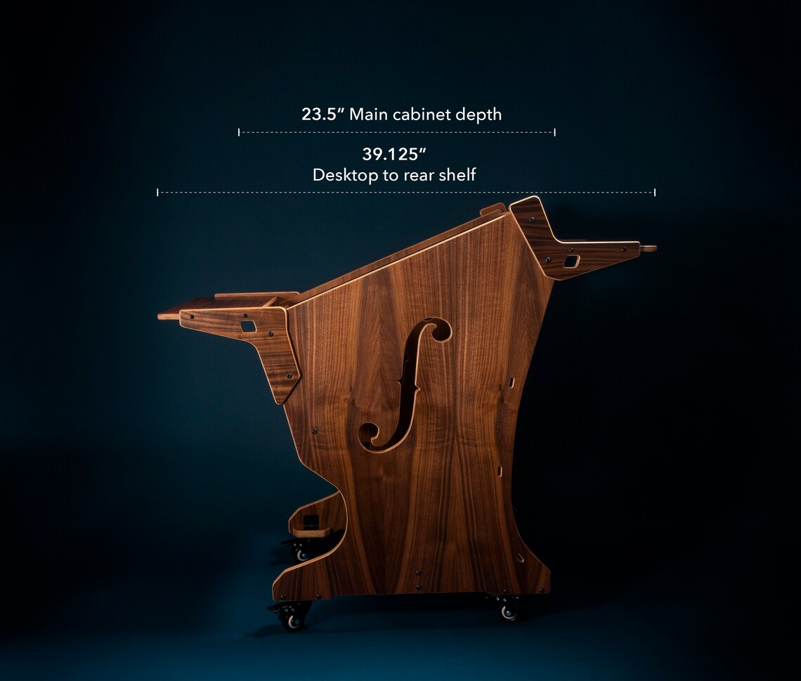 Walnut Audio Rack Sidecar – 32U Recording Studio Workstation Desk - Etsy