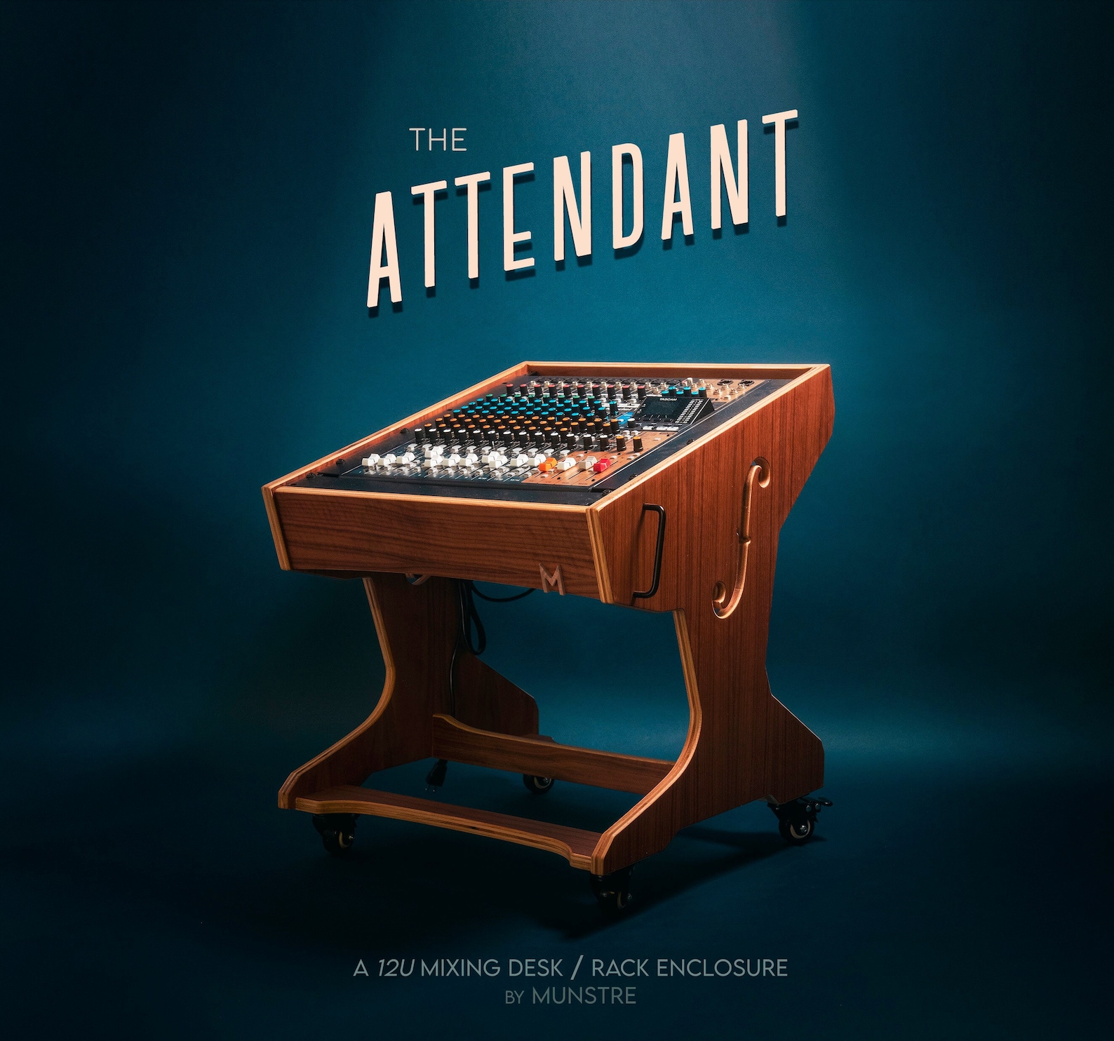 The ATTENDANT 12U Audio Mixing Desk: Hardwood Studio Rack Sidecar ...