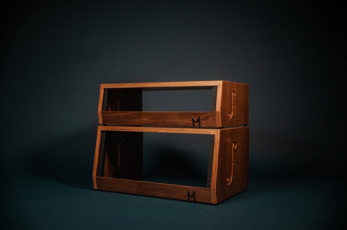 Angled Wood Desktop Audio Rack - Studio Furniture, Ventilated Design - Etsy