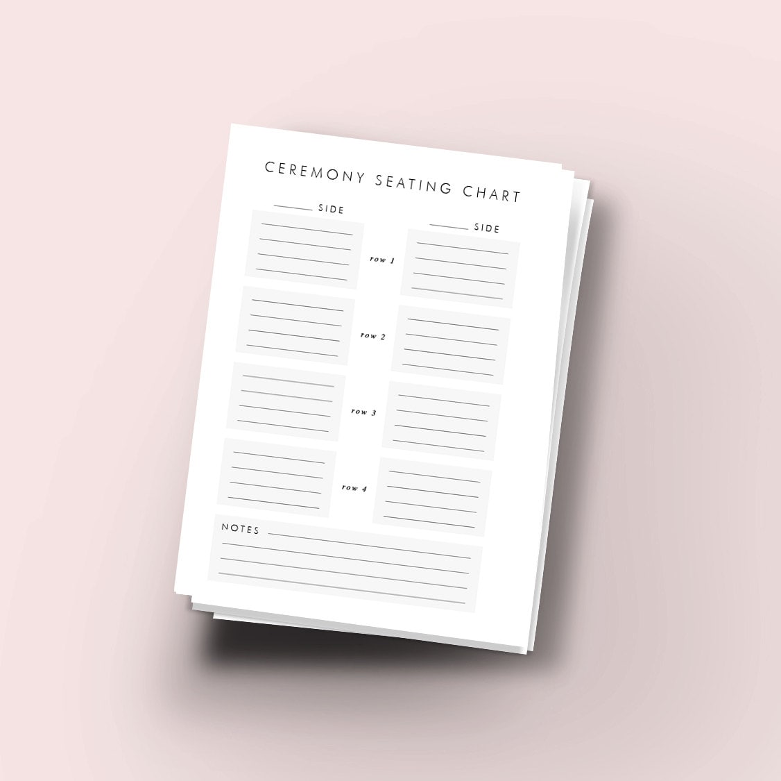 Wedding Ceremony Seating Chart Template