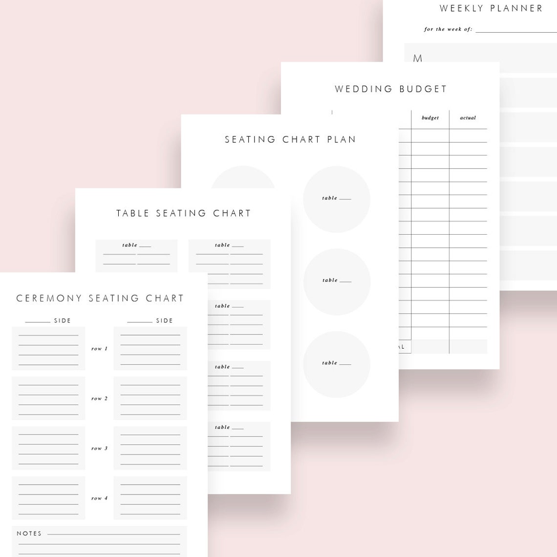 Wedding Planner Kit Printable Instant Download, Modern Organizer Pages ...