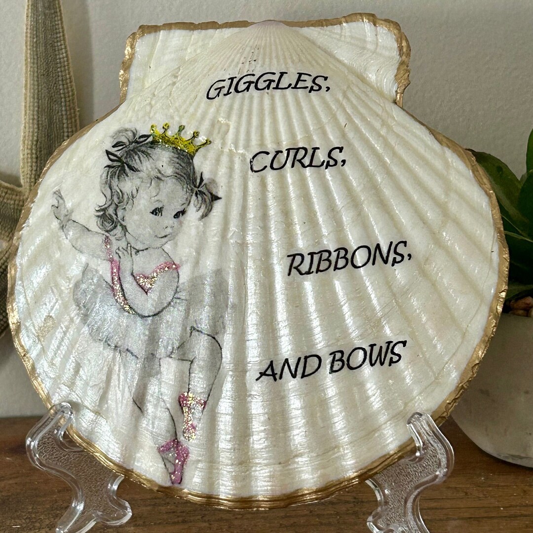 Personalized Decoupage Scallop Shell Gift With Display Stand - Etsy