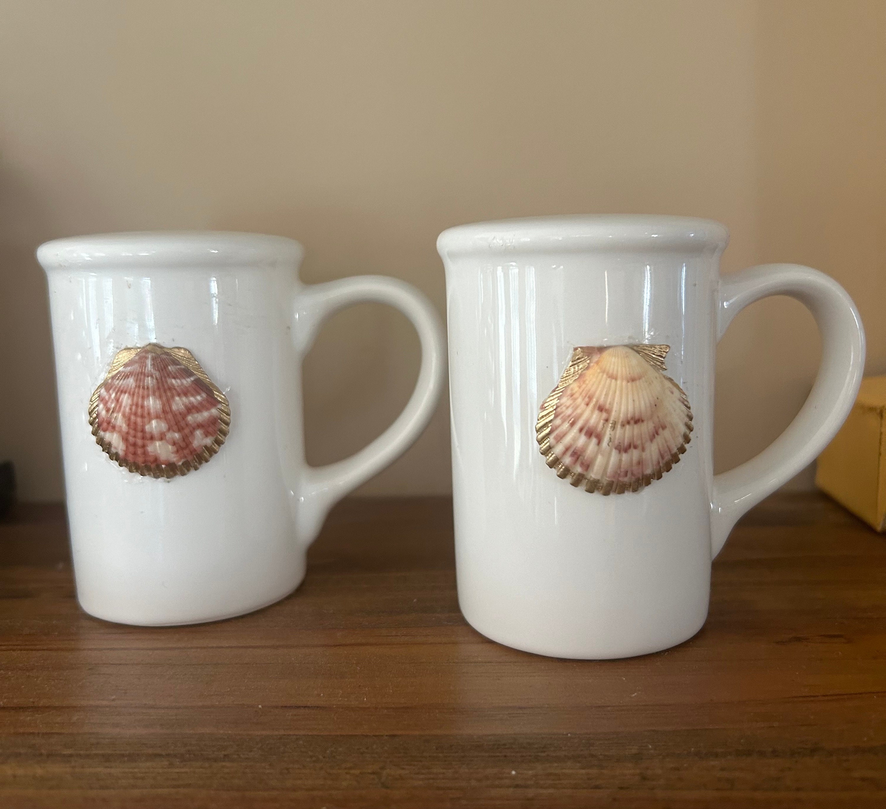 Large White Scallop Shell Decorated Salt and Pepper Shakers, Beach Home ...