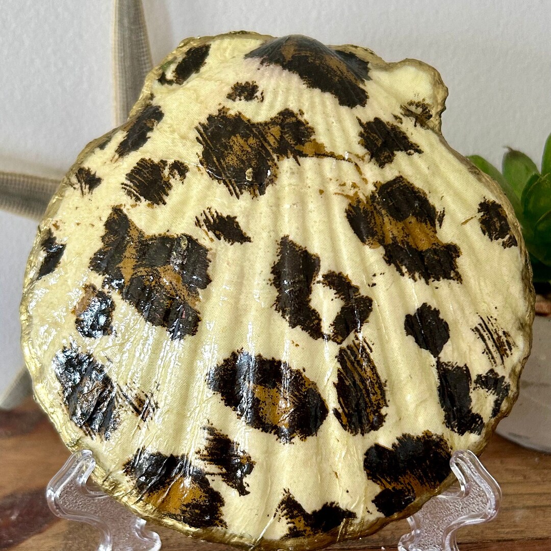 A Message in A Large Hand Decorated Decoupage Scallop Shell Gift ...