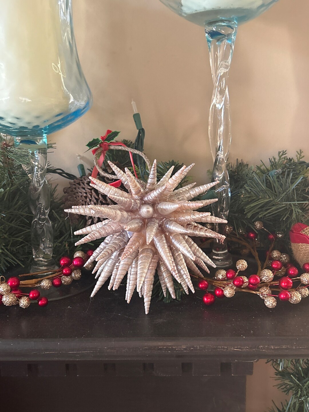 Shell Christmas Tree Ornament Mistletoe Display Gift,christmas Decor ...