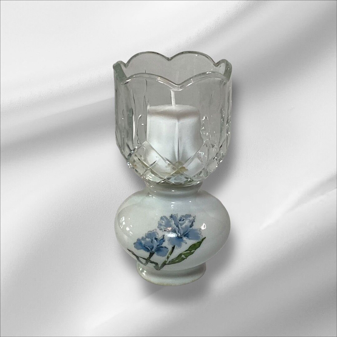 Wicks N Sticks Vintage Ceramic & Crystal Candle Votive Holder - Etsy