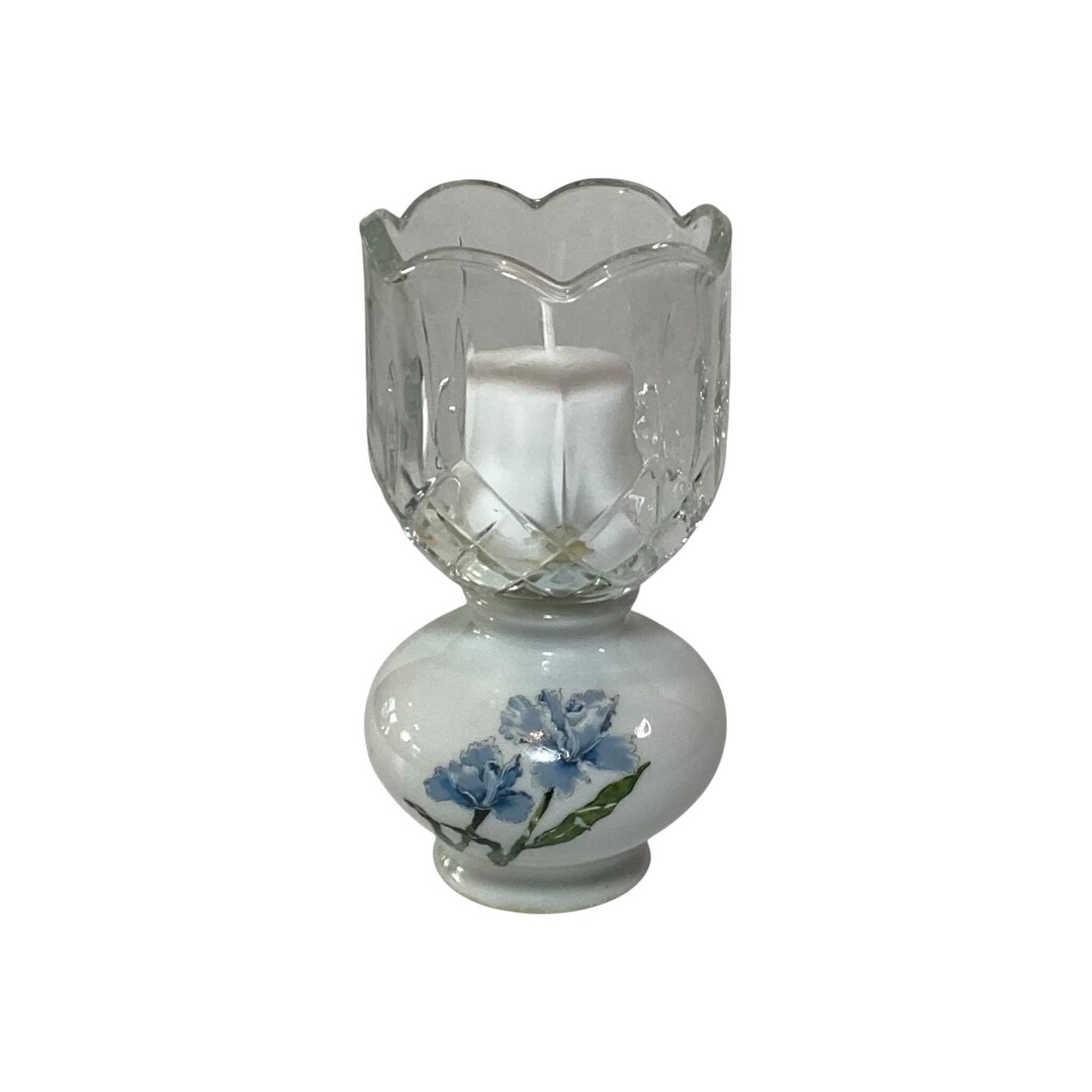 Wicks N Sticks Vintage Ceramic & Crystal Candle Votive Holder - Etsy