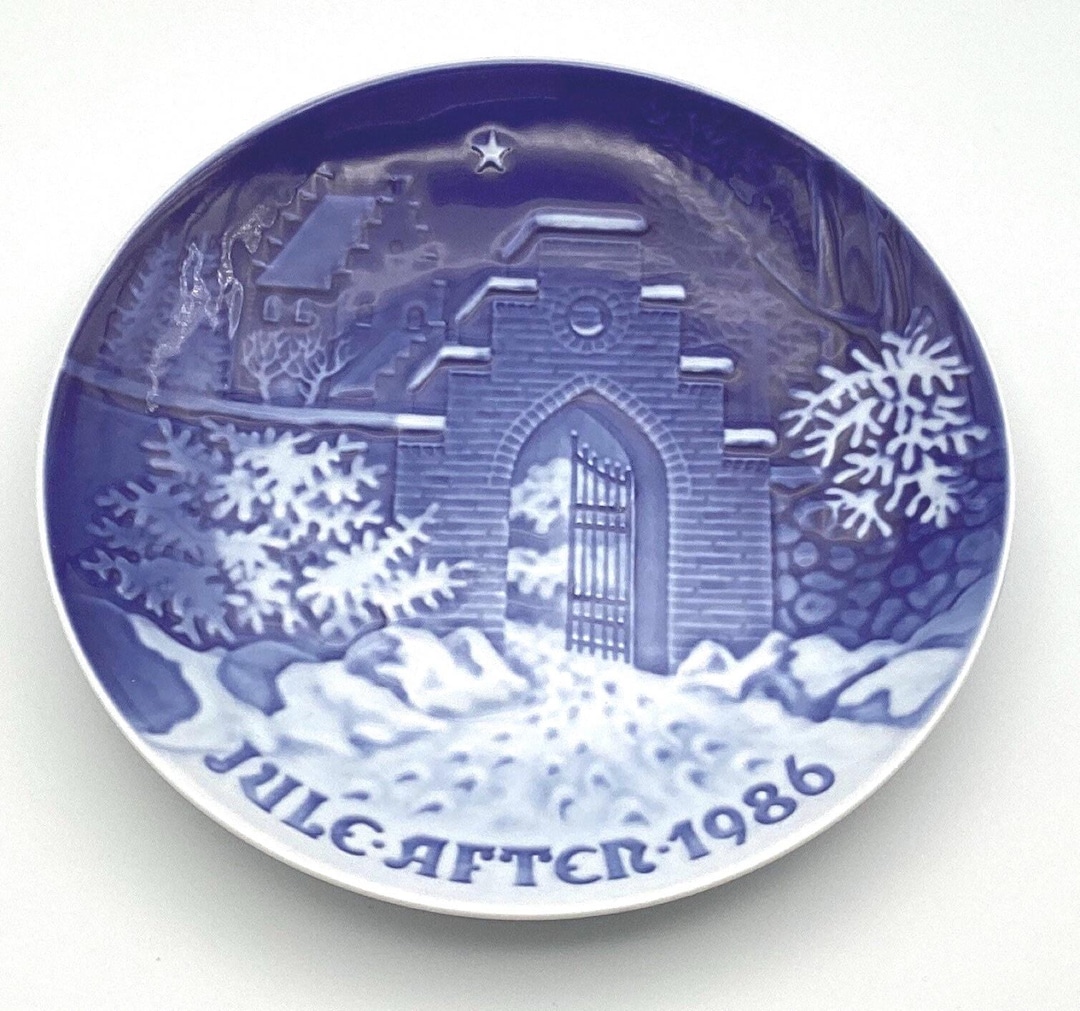 Christmas Plate1986 Blue and White Jule Aften Copenhagen Porcelain - Etsy
