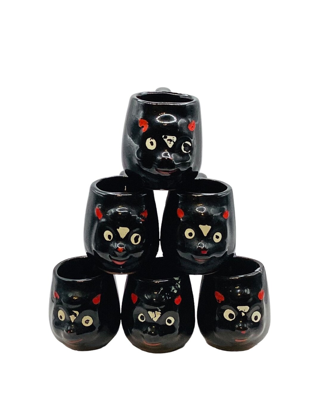 Skunks Shot Saki Cups Redware 6 Vintage Japan - Etsy