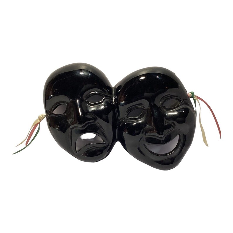 Tragedy and Comedy Drama Earthenware Masks Mardi Gras Ceramic - Etsy