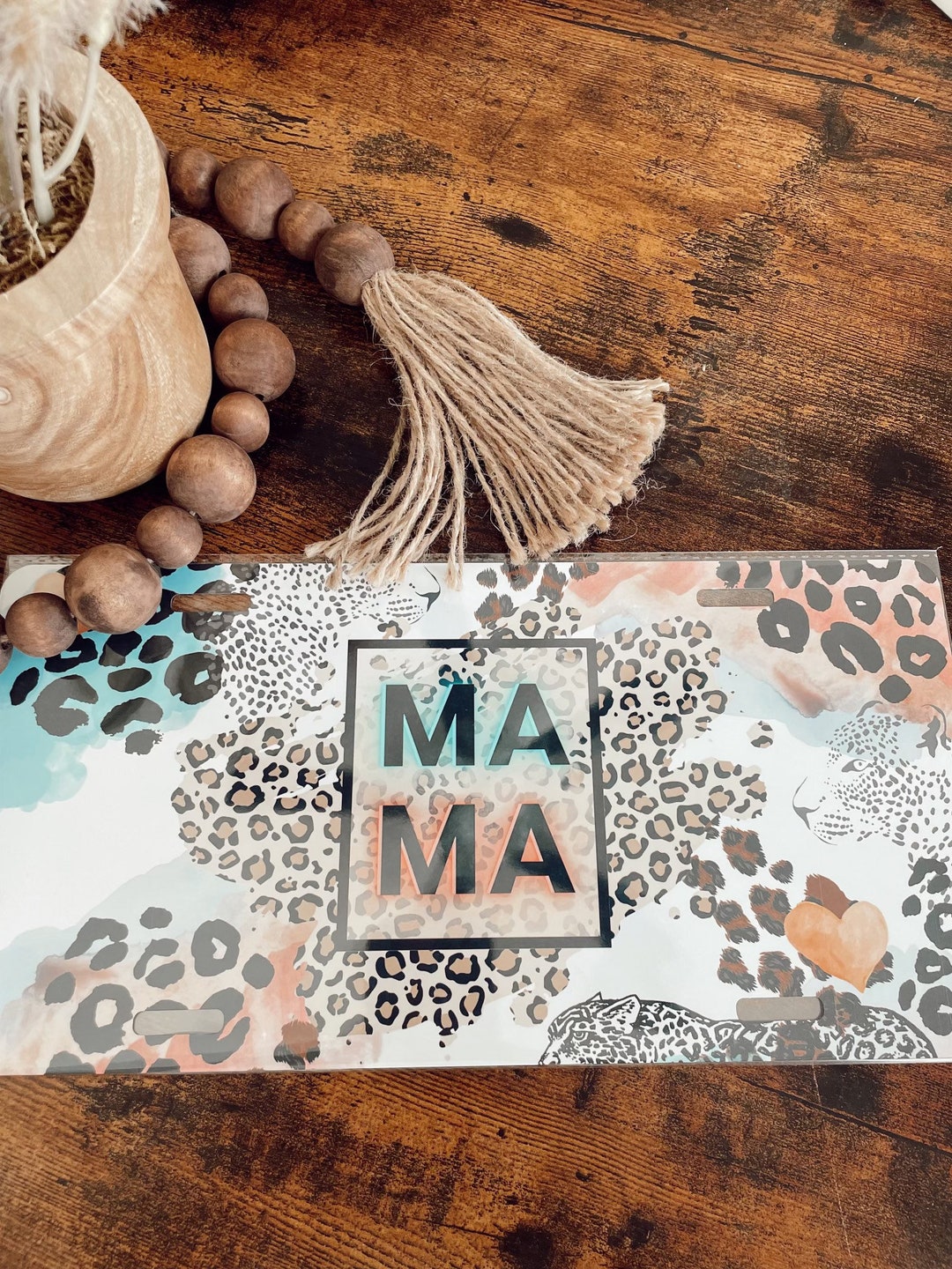 Leopard MAMA License Plate Custom License Plate Gift Aluminum License ...