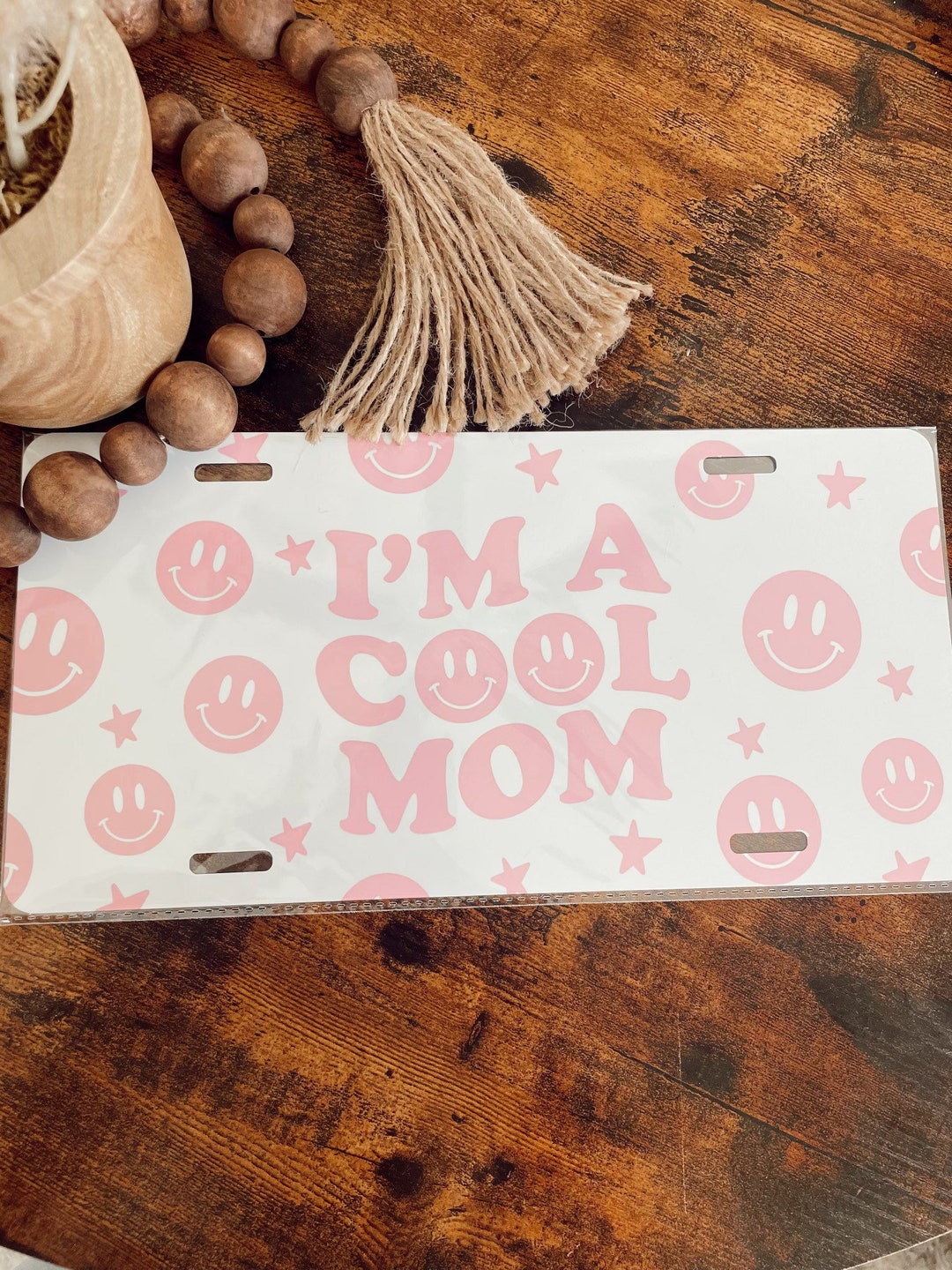 Pink Im a Cool Mom License Plate Custom License Plate Gift Aluminum ...