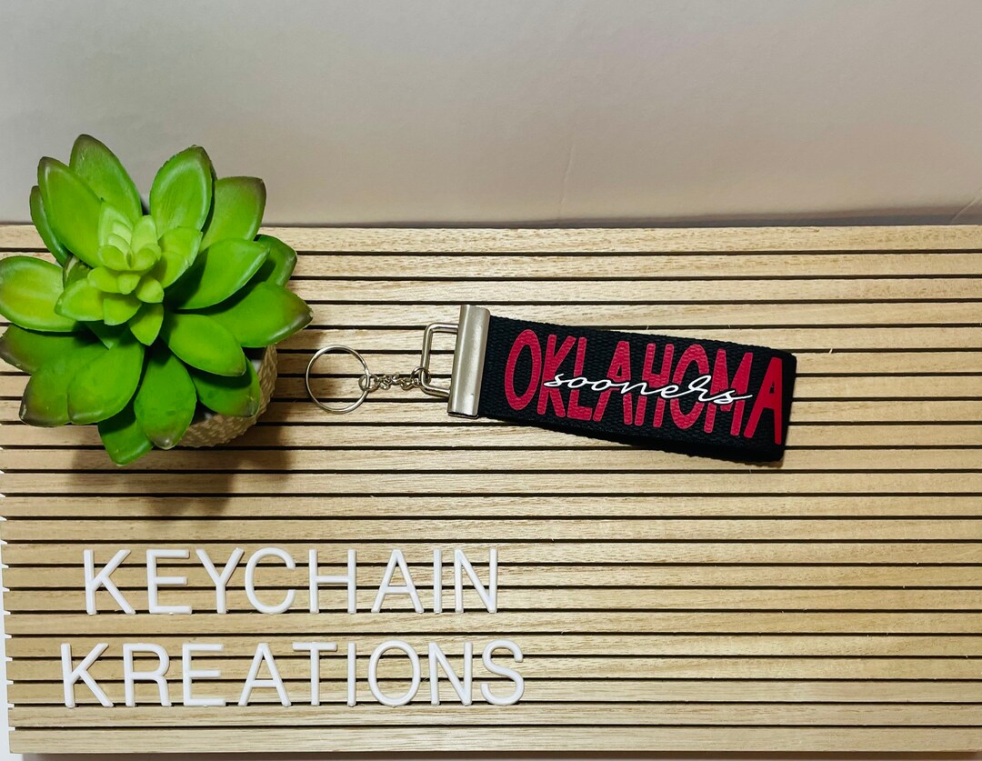 Oklahoma Sooners Keychain Key Fob Wristlet - Etsy