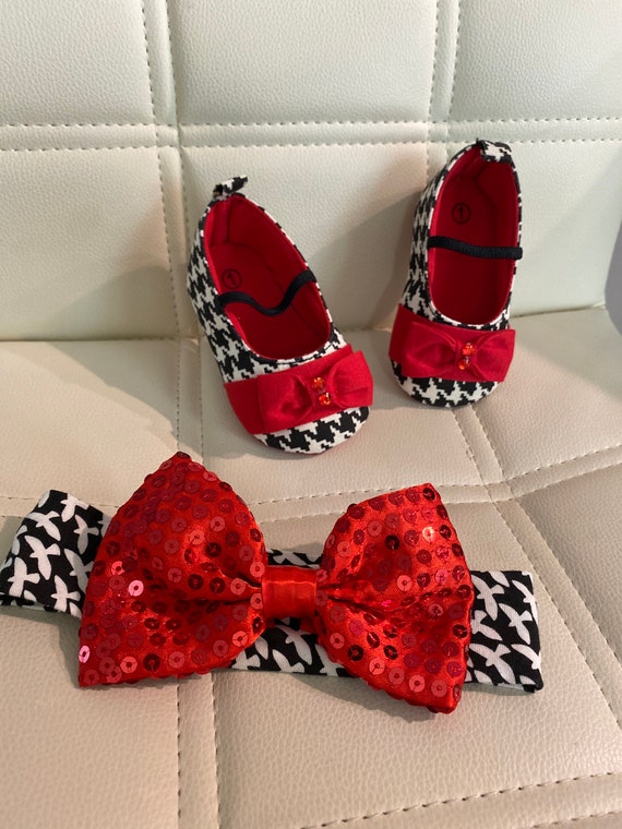 Red Baby Shoes Red Black and White Baby Shoes Baby Black and - Etsy