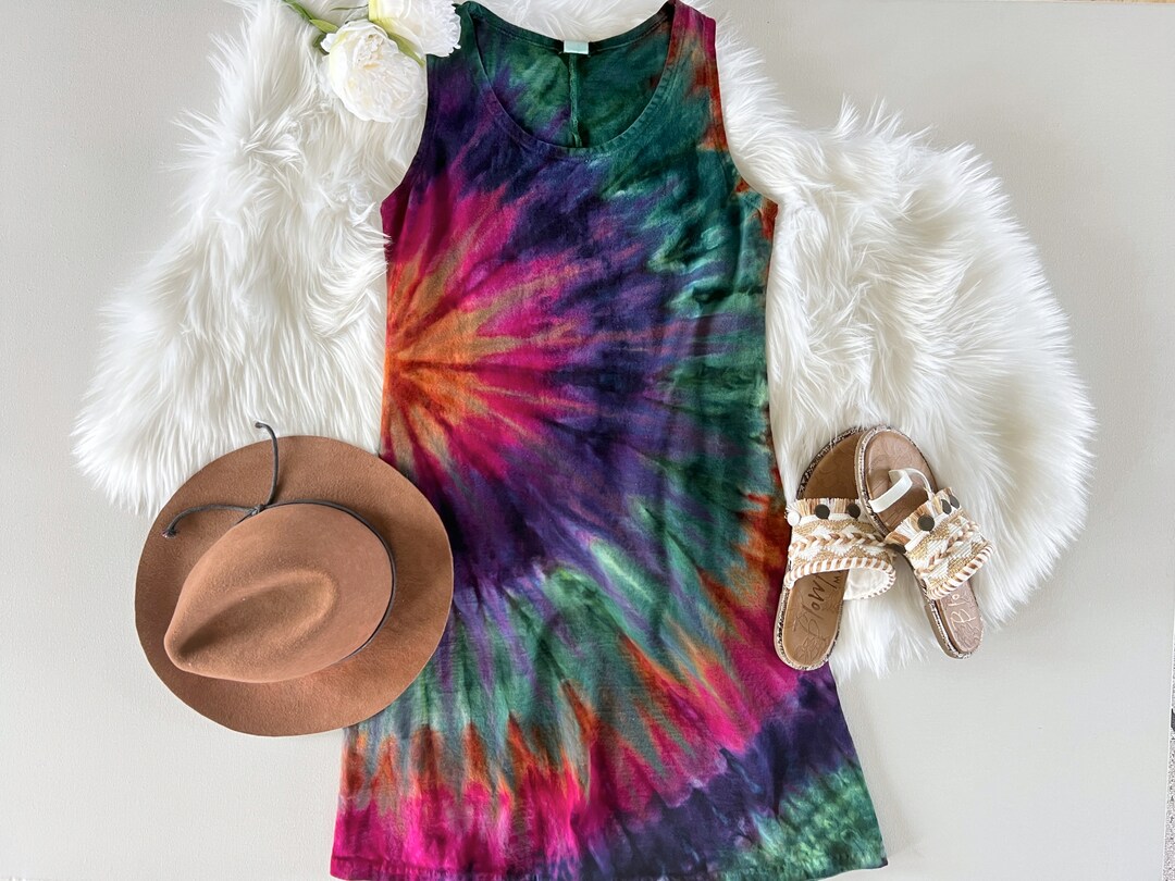 Gorgeous Hand Dyed Summer Dress / Tie Dye Cotton Dress / Tye Dye Women ...