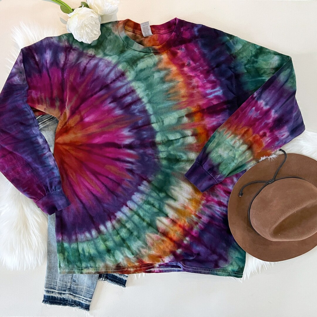 Hand Dyed Long Sleeve T-shirt / Tie Dye Tee Shirt / Tye Dye Tshirt ...