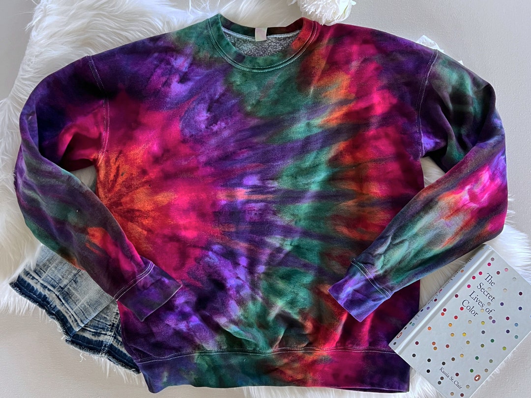Hand Dyed Crew Neck Sweatshirt / Tie Dye Sweatshirt / Individually Dyed ...