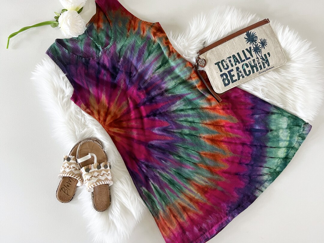 Gorgeous Hand Dyed Summer Dress / Tie Dye Cotton Dress / Tye Dye Women ...