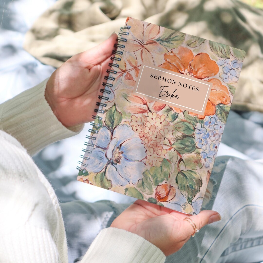 Personalized Church Notes Journal | Spiral Notebook for Sermon Notes or ...