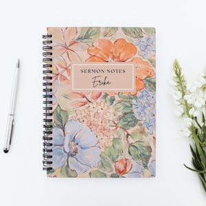Personalized Church Notes Journal | Spiral Notebook for Sermon Notes or ...