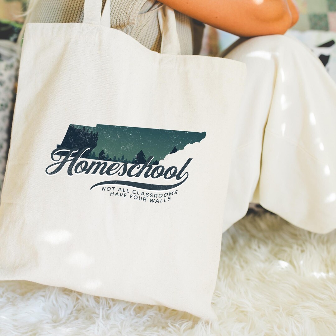 Custom Retro State Homeschool Tote Bag, Faded Homeschool Mama State Bag ...
