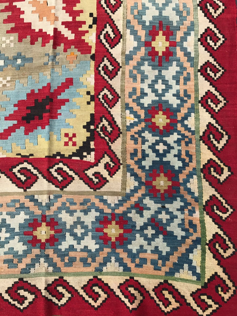 Bright and Cheerful Vintage Turkish Kilim, Gocmen, Quilt Pattern, Flat ...