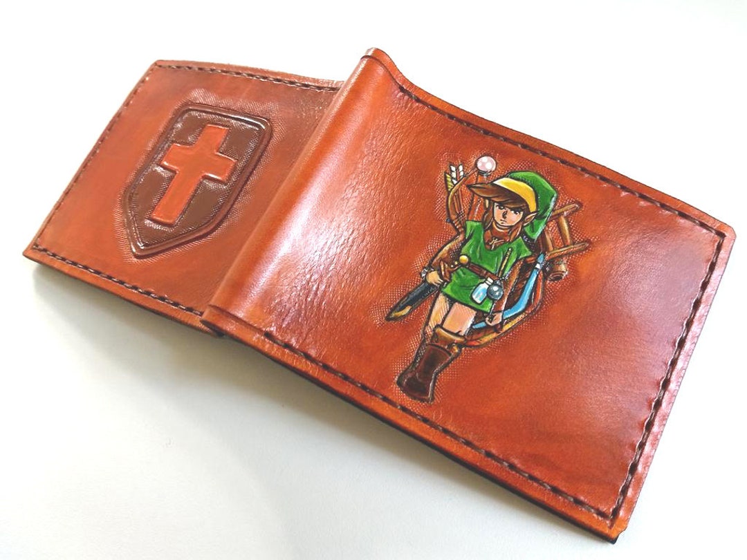 Retro Link and Shield - Toon - NES - SNES - 80's -leather Bifold Wallet ...