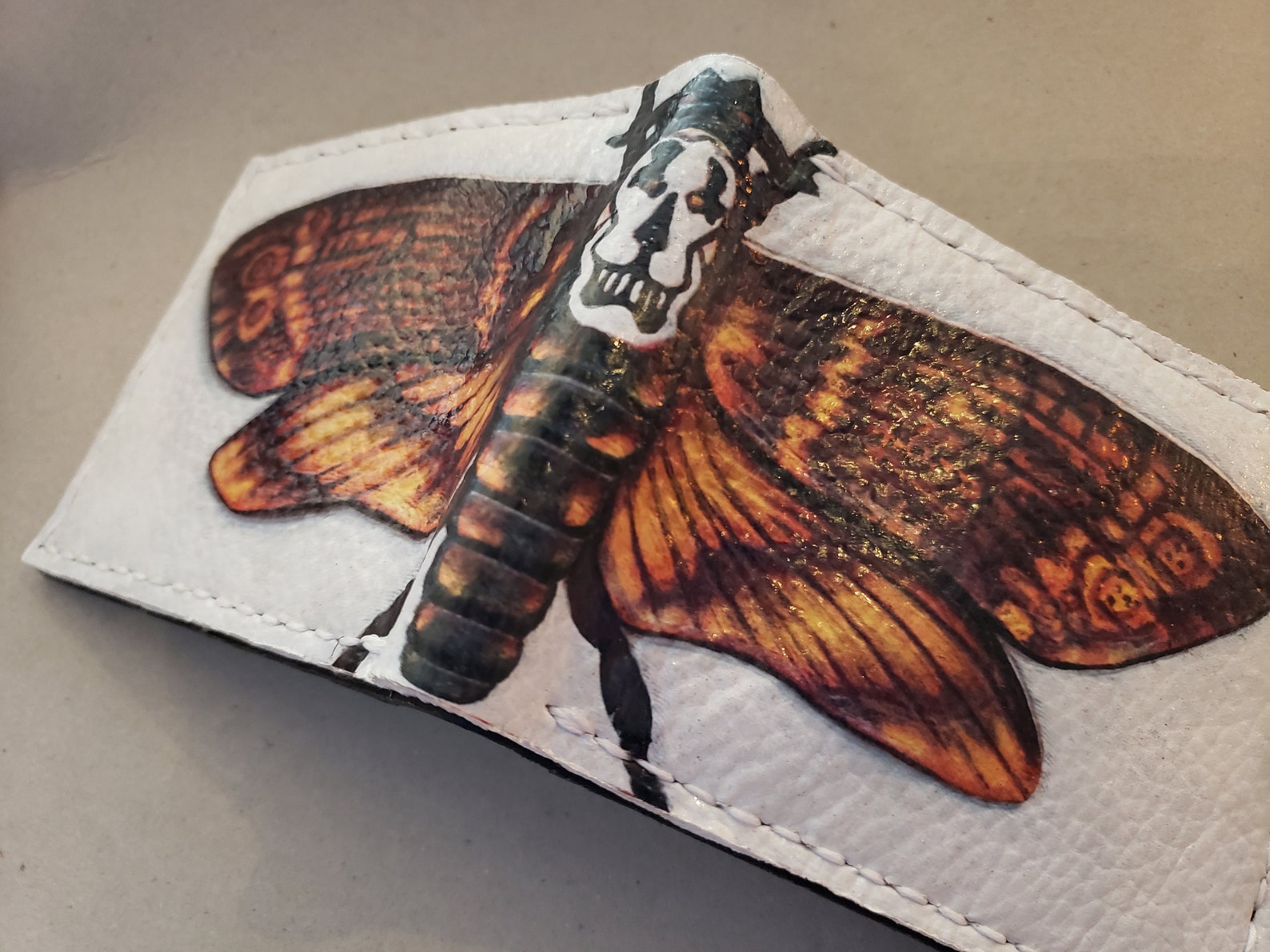 Deaths Head Moth Soft Version Leather Bifold Wallet - Etsy