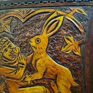 Marginalia Medieval Rabbit Jousting - Leather Wallet- Dark Brown and ...