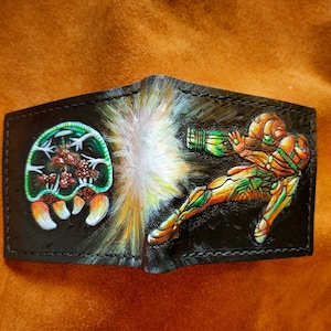 Super Metroid - Leather Bifold Wallet - Handcrafted Wallet - - Etsy