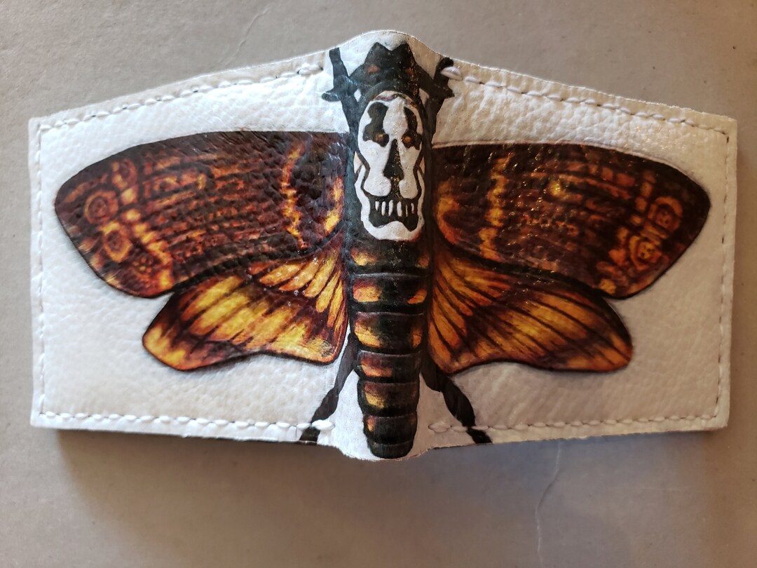 Deaths Head Moth Soft Version Leather Bifold Wallet - Etsy