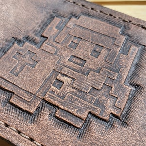 Pixel Link and Heart Containers- Leather Wallet - Leather Bifold Wallet ...