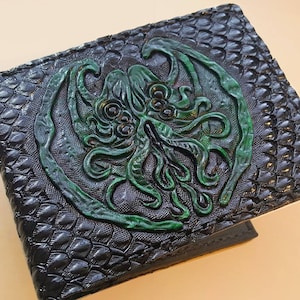 Cthulhu Emblem - Scaled - Leather Wallet. - Etsy