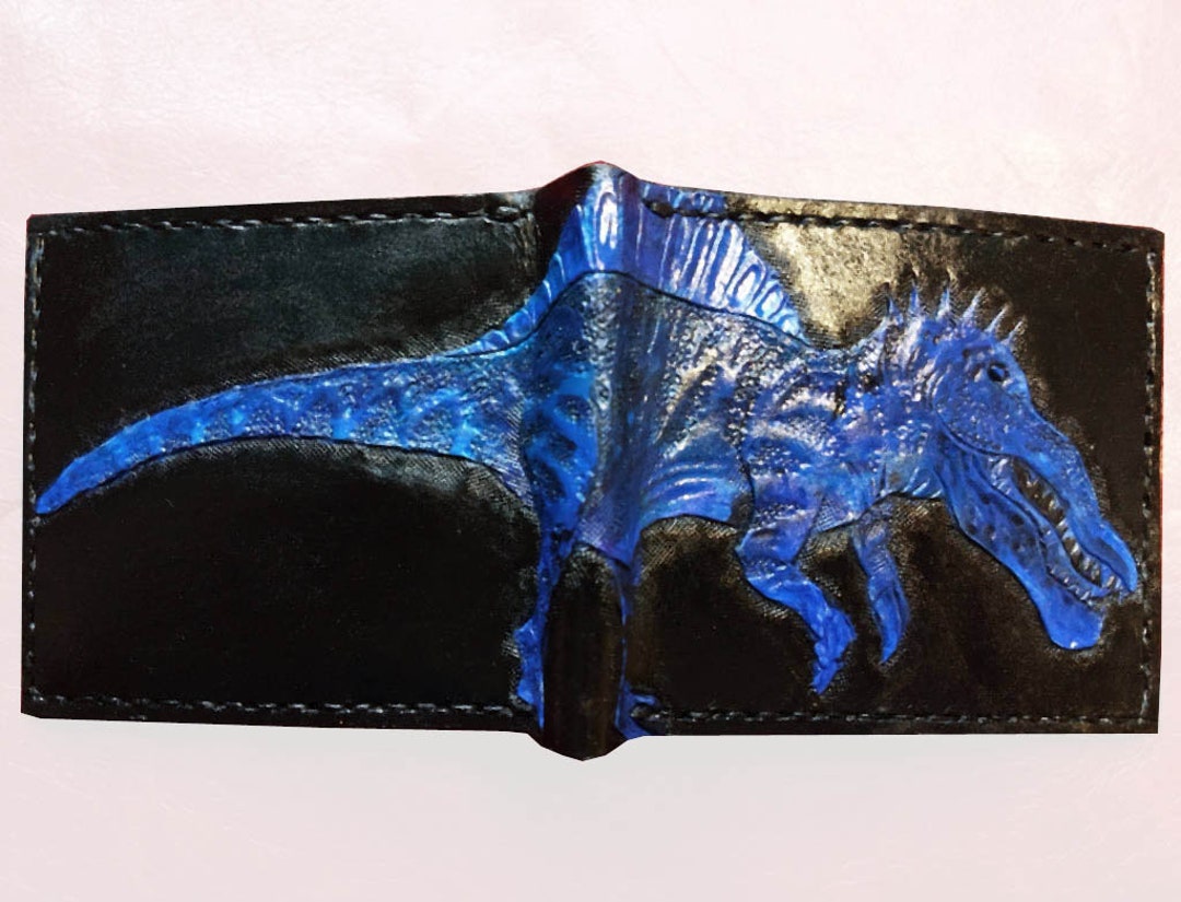 Spinosaurus Dinosaur Fossil Leather Bifold Wallet Handcrafted Wallet - Etsy