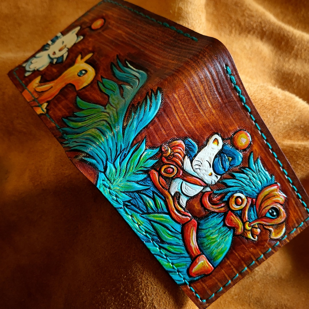 Chocobo and Baby, Mog and Moogle Messenger - Meadow Green - Handcrafted ...