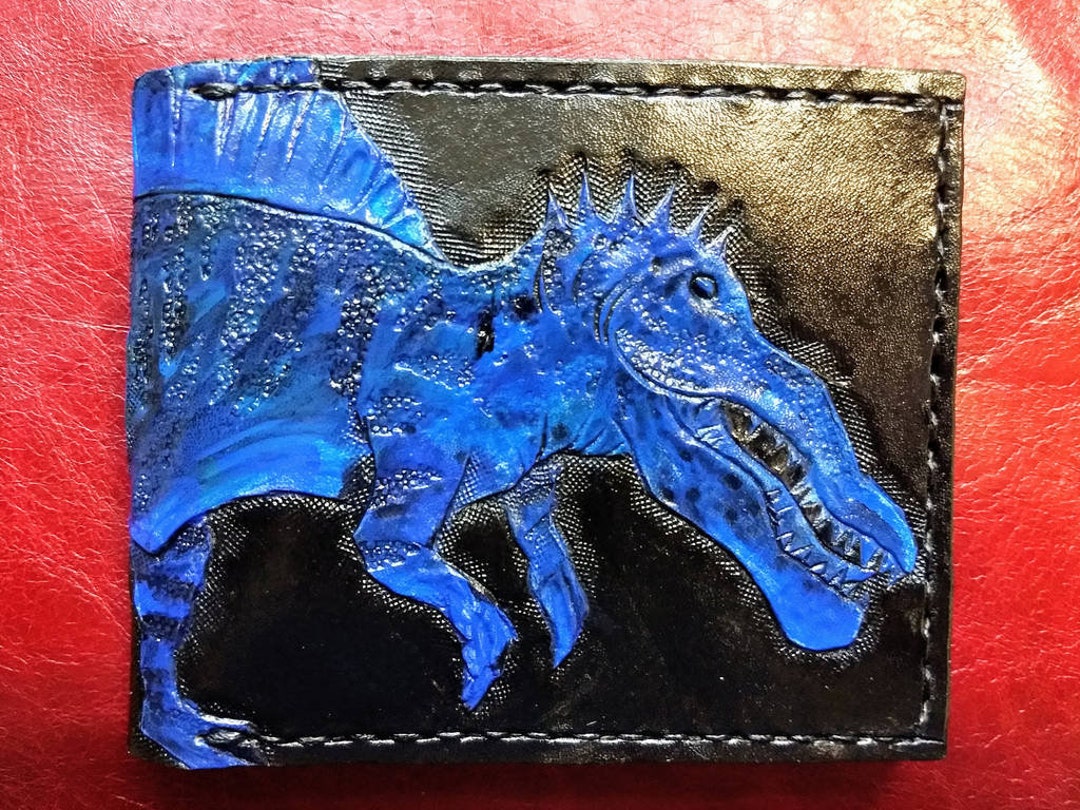 Spinosaurus - Dinosaur - Fossil - Leather Bifold Wallet - Handcrafted ...