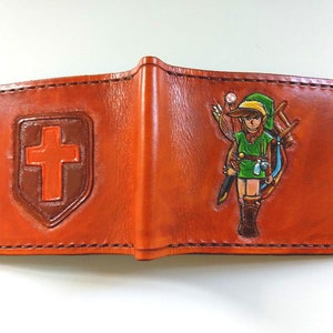 Retro Link and Shield - Toon - NES - SNES - 80's -leather Bifold Wallet ...