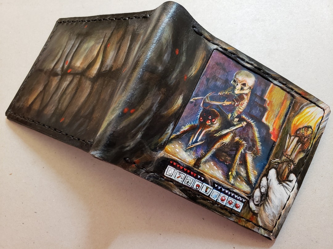 Skeleton Spider Rider Leather Wallet- Leather Bifold Wallet ...