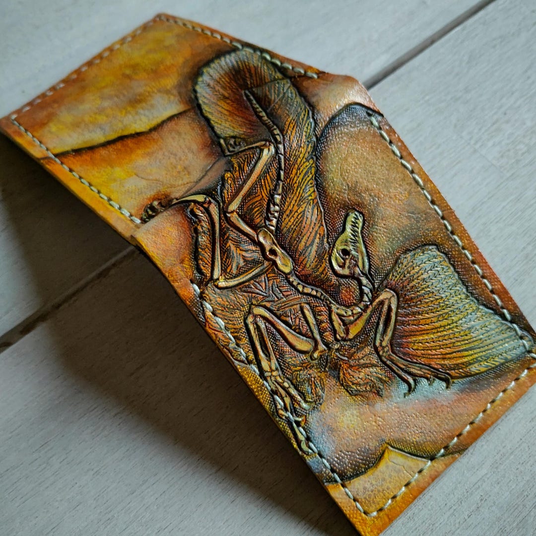 Archaeopteryx Fossil Skeleton - Leather Bifold Wallet - - Etsy